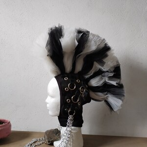 Red Mohawk Facekini With Tulle and Vynil Decor Facekini With Metal ...