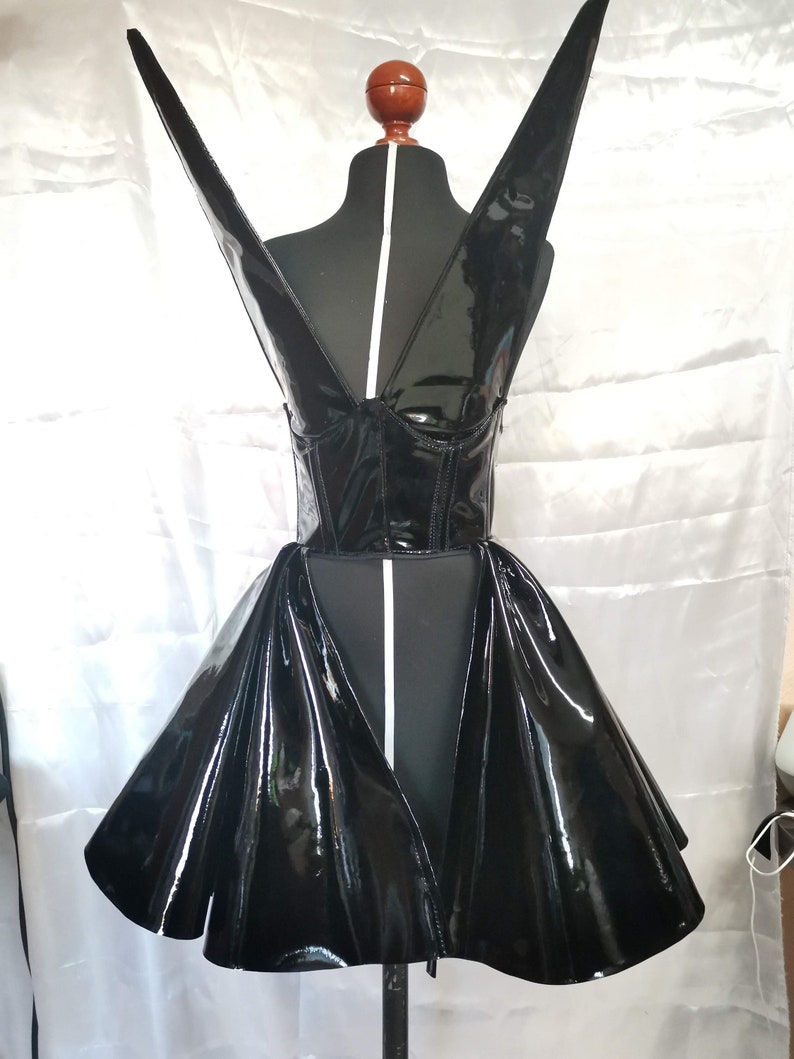 Vinyl Dress With Pointy Ends Drag Vinyl Dress Show Rave Vinyl Dress ...