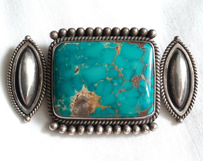 Perry Shorty Navajo Sterling Silver Turquoise Pin Brooch - Etsy