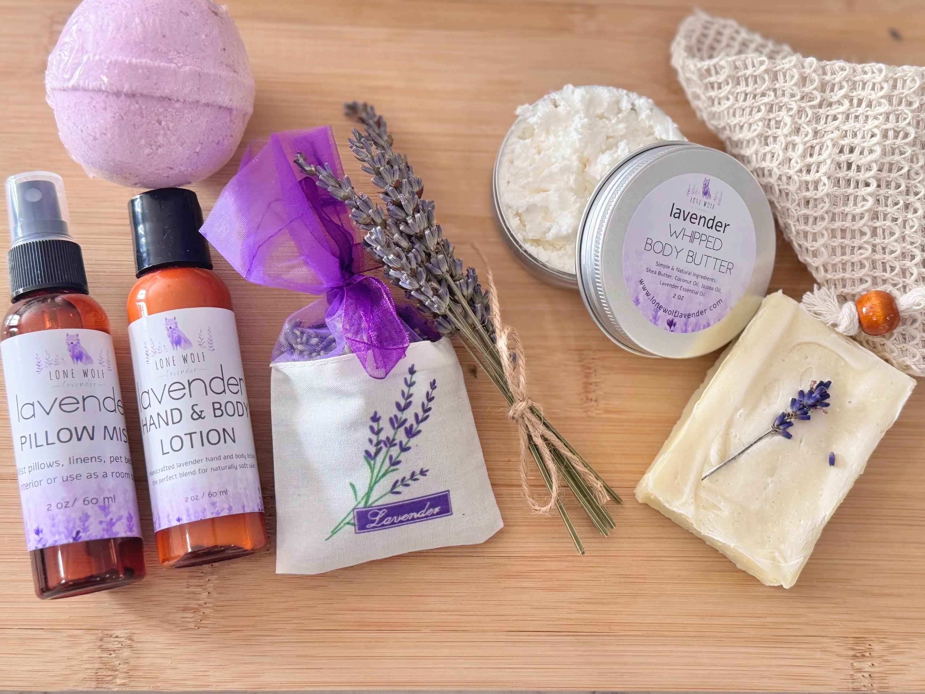 Handmade Lavender Spa Gift Set – Grown on Our Family Farm, Lone Wolf ...