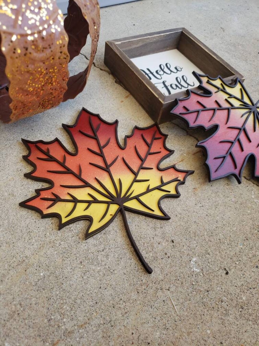 Maple Leaf Decor, Fall Decorations, Shelf Decor, Mantel Decor, Autumn ...