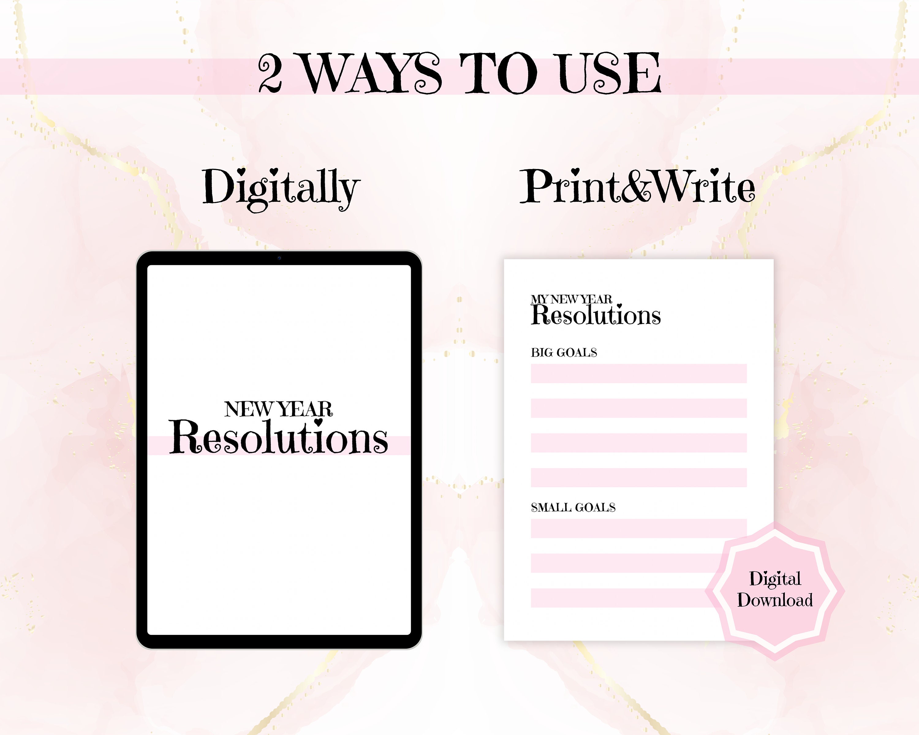 Printable New Year Resolution Goal Setting Templates Bundle Pack ...