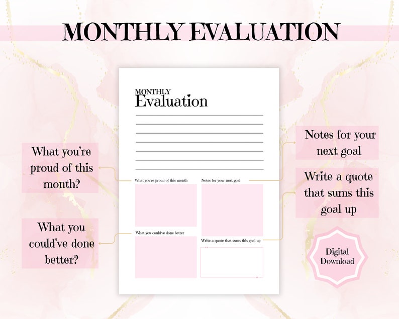 Printable New Year Resolution Goal Setting Templates Bundle Pack ...