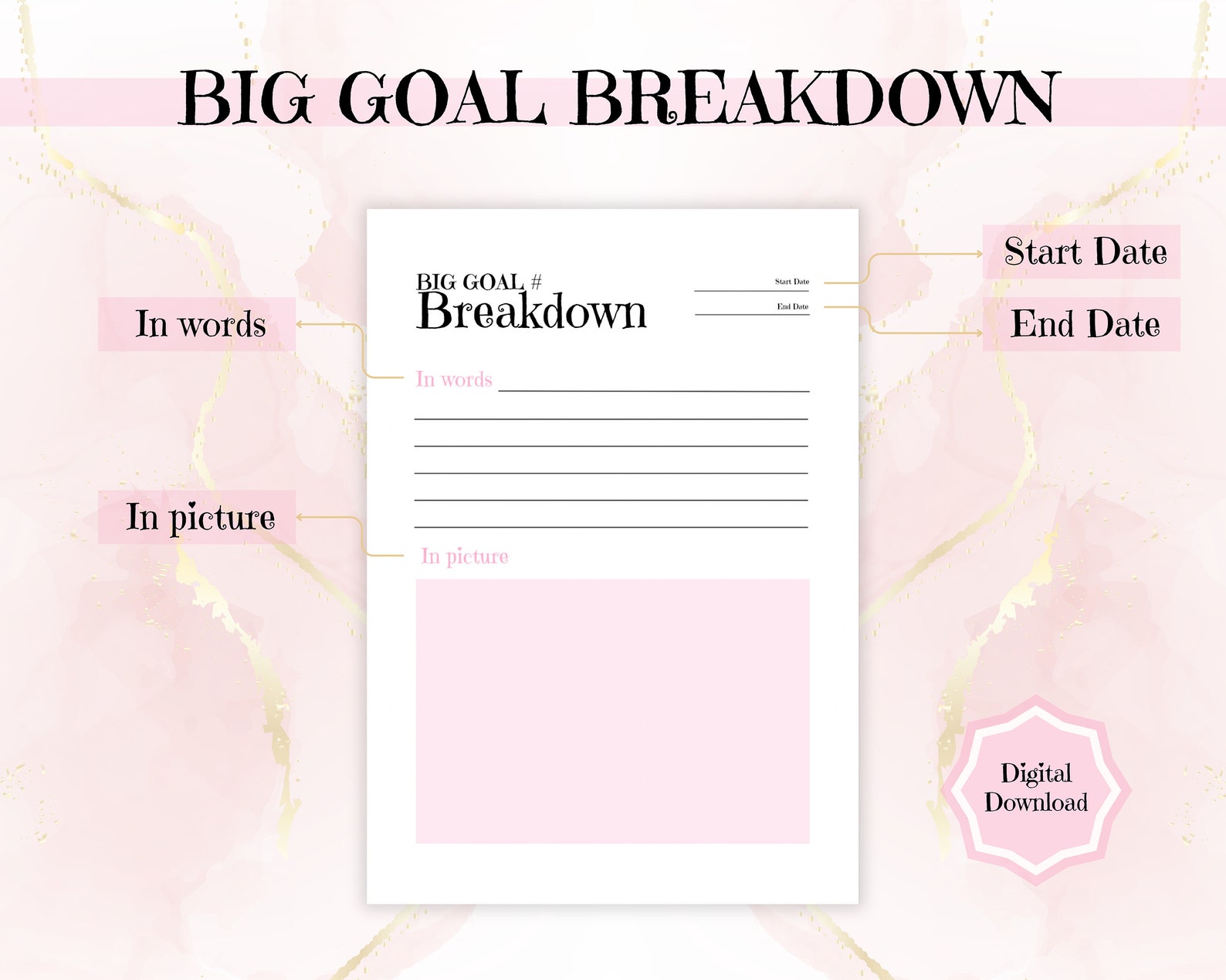 Printable New Year Resolution Goal Setting Templates Bundle Pack ...