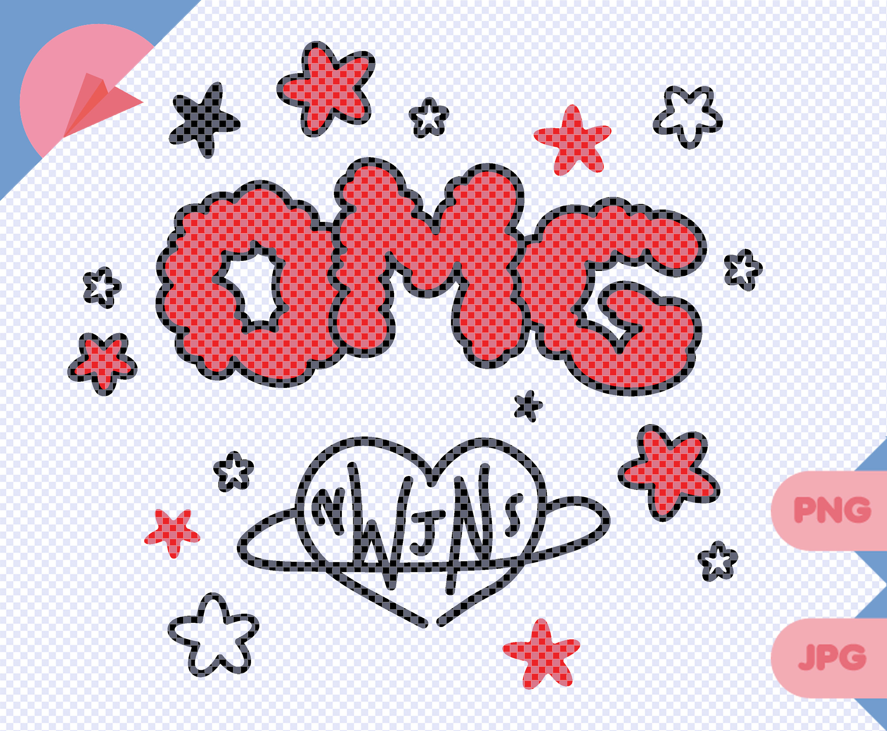 Newjeans NWJNS OMG Kpop Logo Png Jpg Vector Files for Prints, Stickers ...