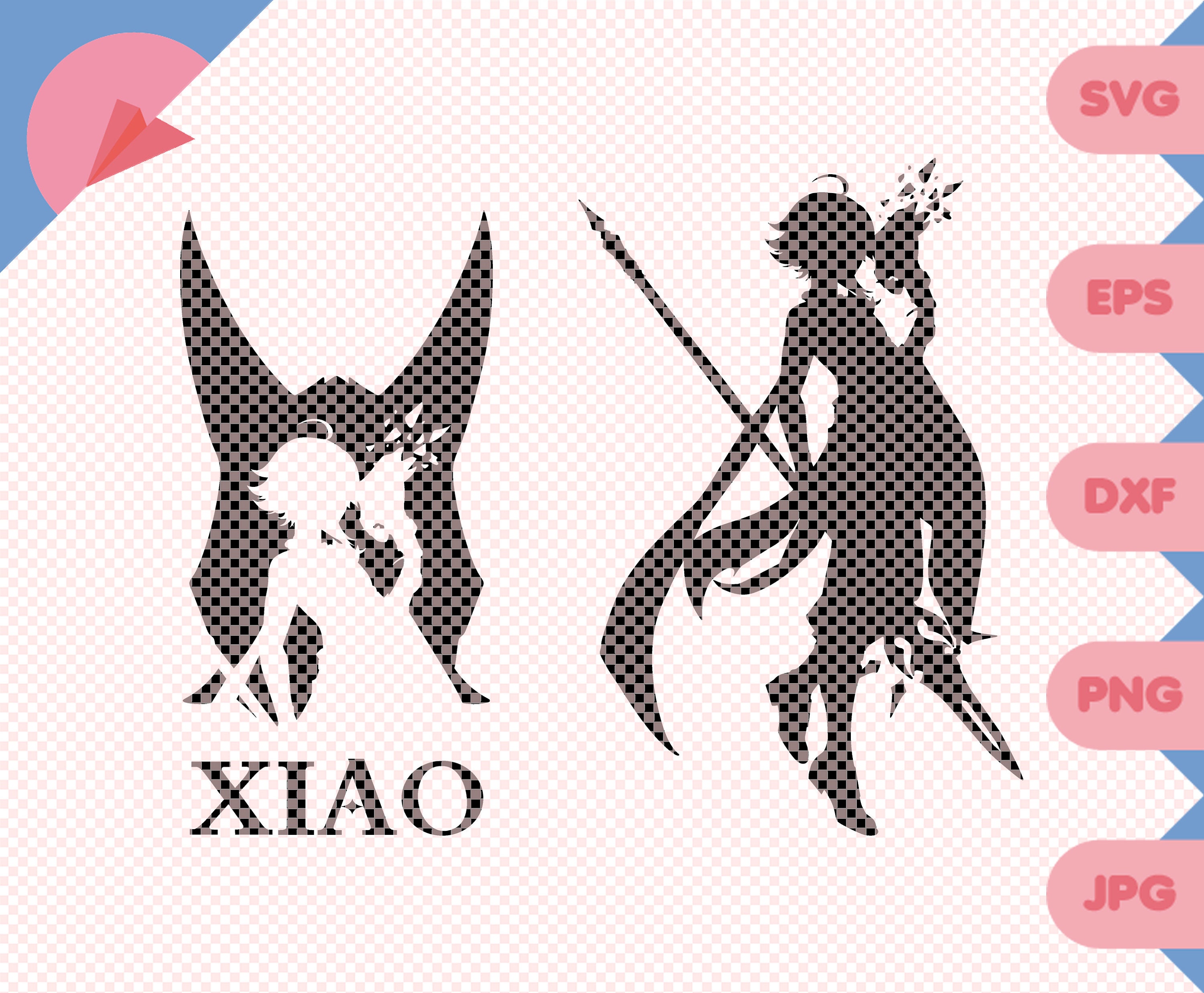 Genshin Impact Xiao Svg Eps Dxf Png Jpg Vector, Cricut Silhouette Files ...