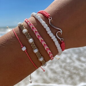 Set of Waterproof Ocean Wave Bracelets Gift Beach Anklets Non Tarnish Surfer 5 Piece Bracelet ...