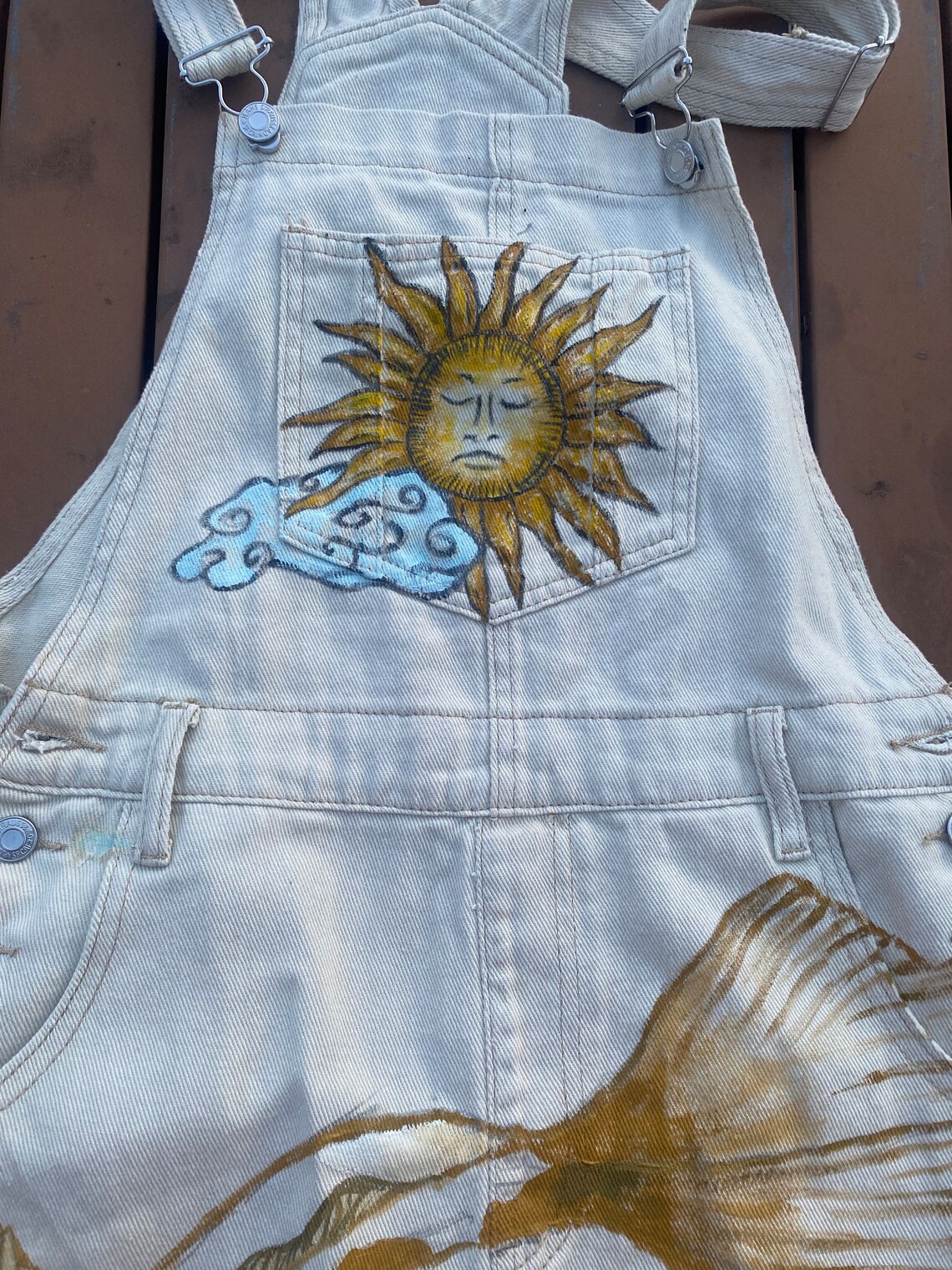 Hand Painted Overalls Painted Overalls Gifts for Friends Festival ...