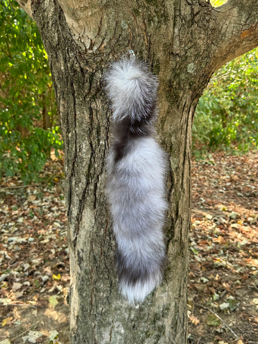 Real Fox Tail Keychain Silver - Etsy