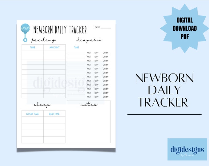 Baby Tracker Printable Progress Chart, Daily Infant Care Sheet, Nanny ...