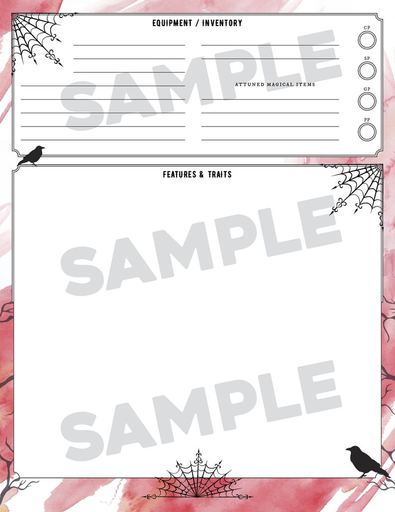 Gothic Vampire Character Sheet (D&D 5e) - Etsy
