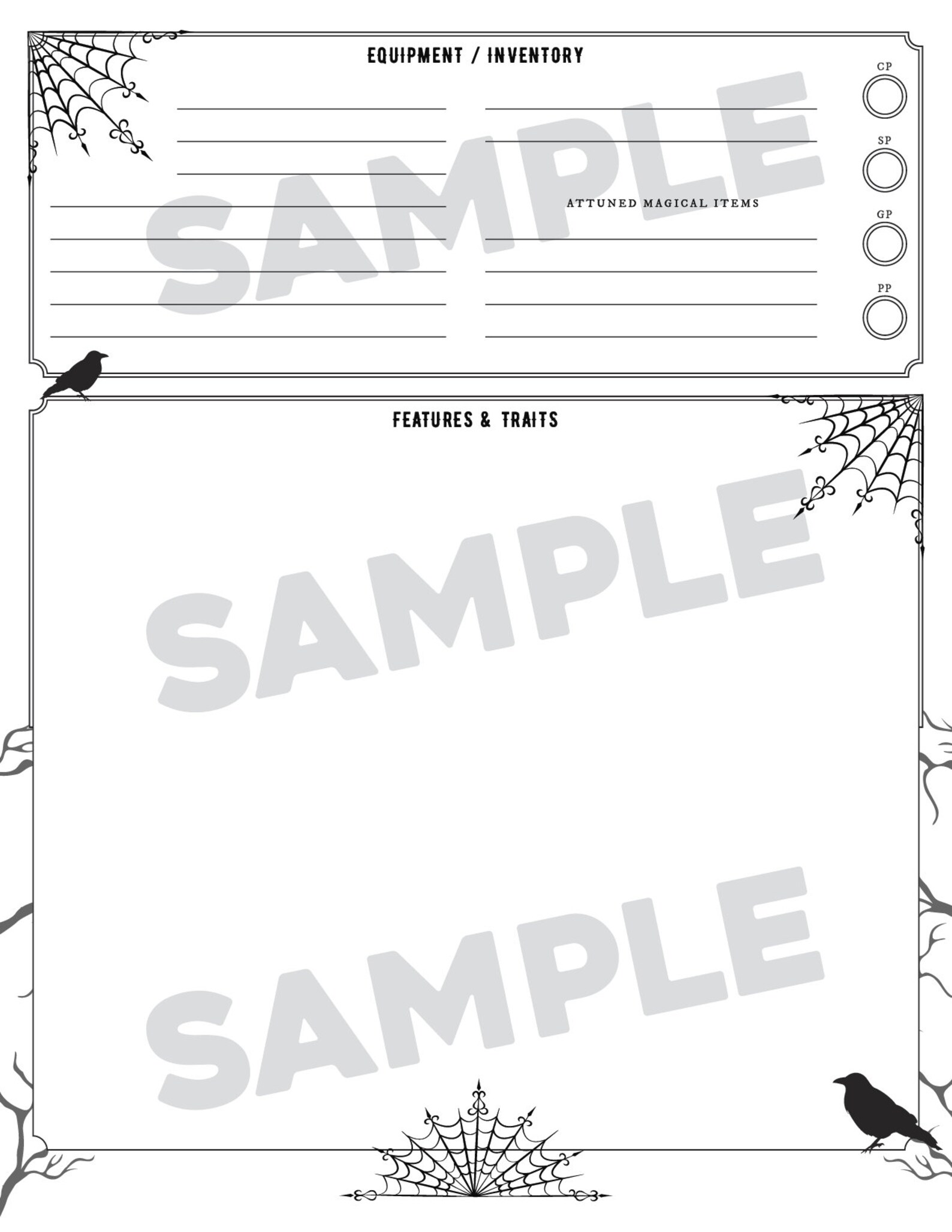 Gothic Vampire Character Sheet (D&D 5e) - Etsy