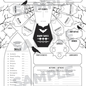 Gothic Vampire Character Sheet (D&D 5e) - Etsy