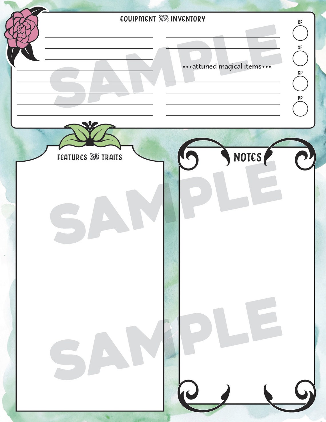 Fey Flowers Character Sheet (D&D 5e) - Etsy