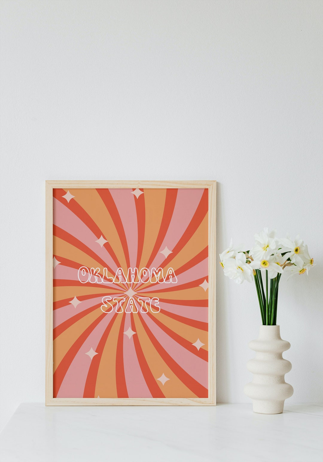 Retro Oklahoma State Print - Digital Download - Etsy