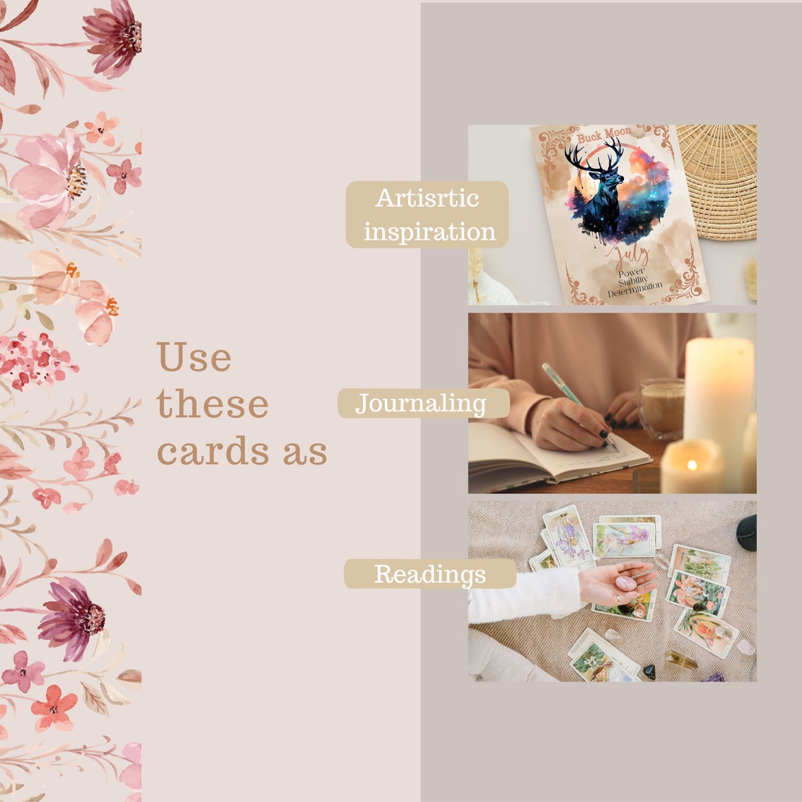 Lunar Phases Oracle Cards 'moons of the Year' - Etsy