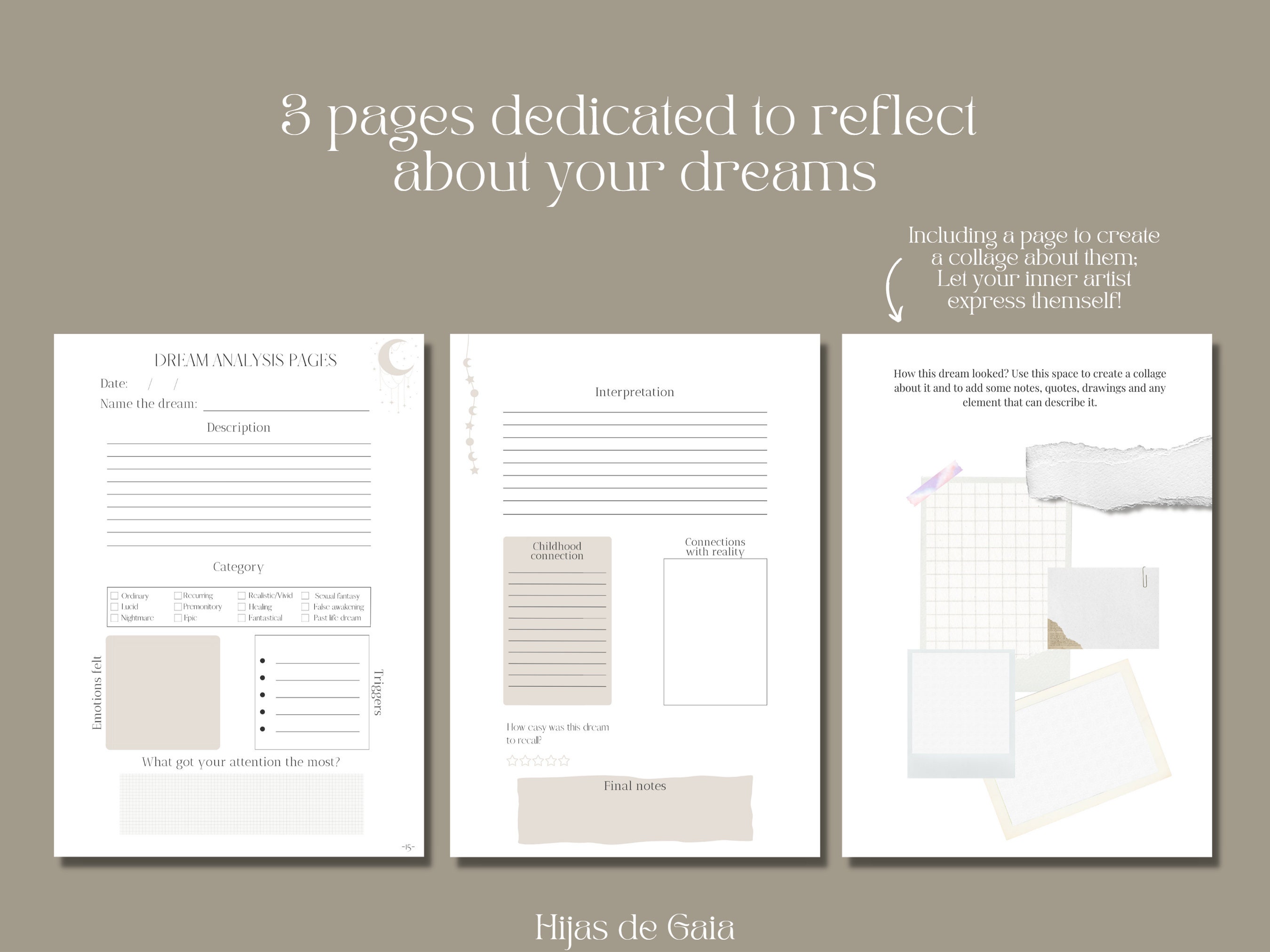 Dream Journal Printable Pages. Instant Download PDF A4 and A5. - Etsy