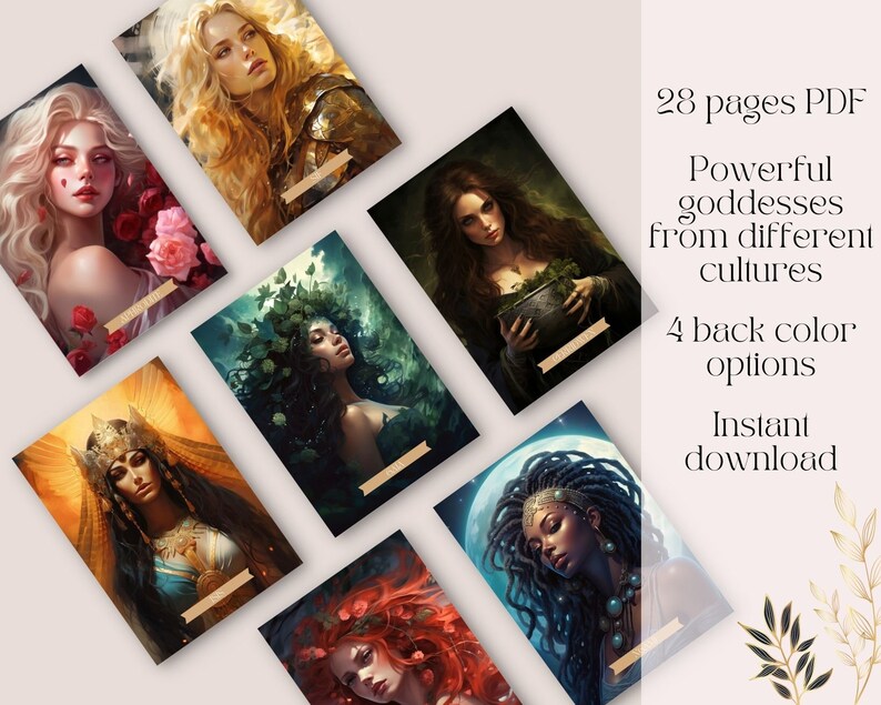 Printable Oracle Cards: Divine Feminine Deck, Goddesses of the World ...