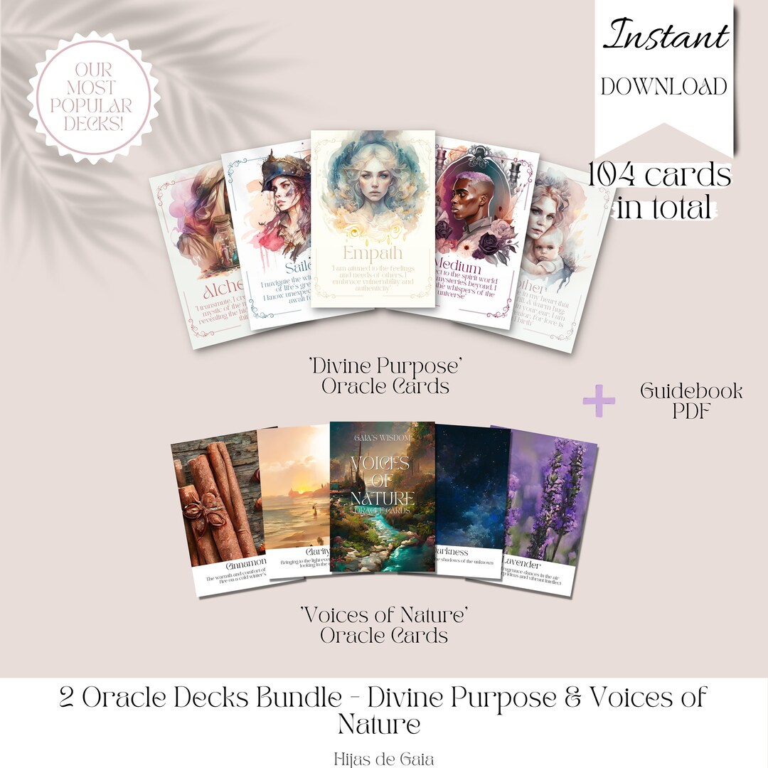 Oracle Cards Printable Bundle With Our Most Popular Decks. 104 Cards ...