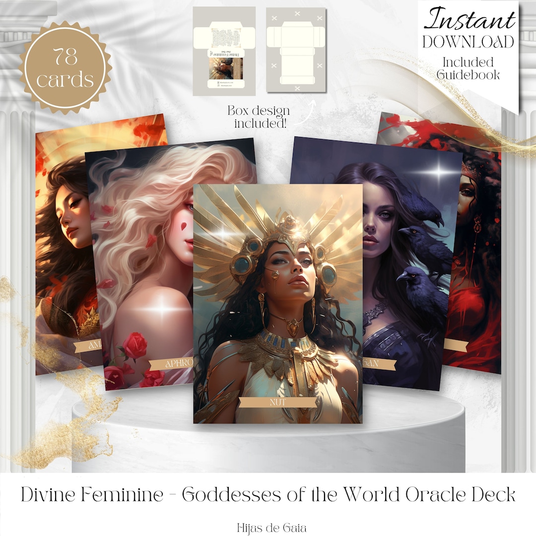Printable Oracle Cards: Divine Feminine Deck, Goddesses of the World ...
