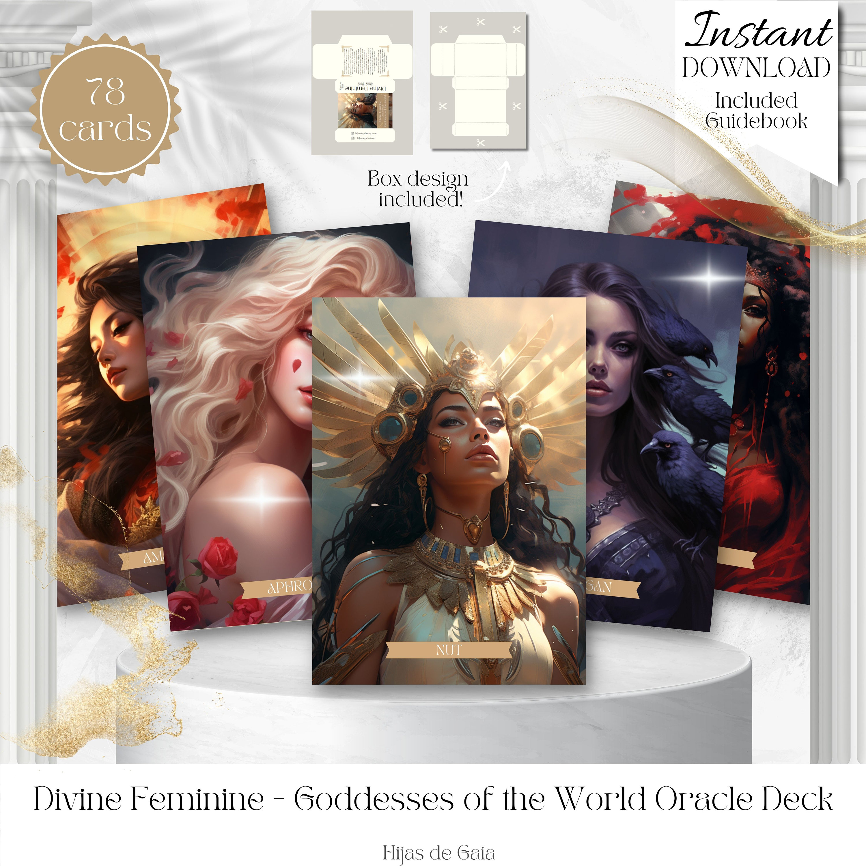 Printable Oracle Cards: Divine Feminine Deck, Goddesses of the World ...