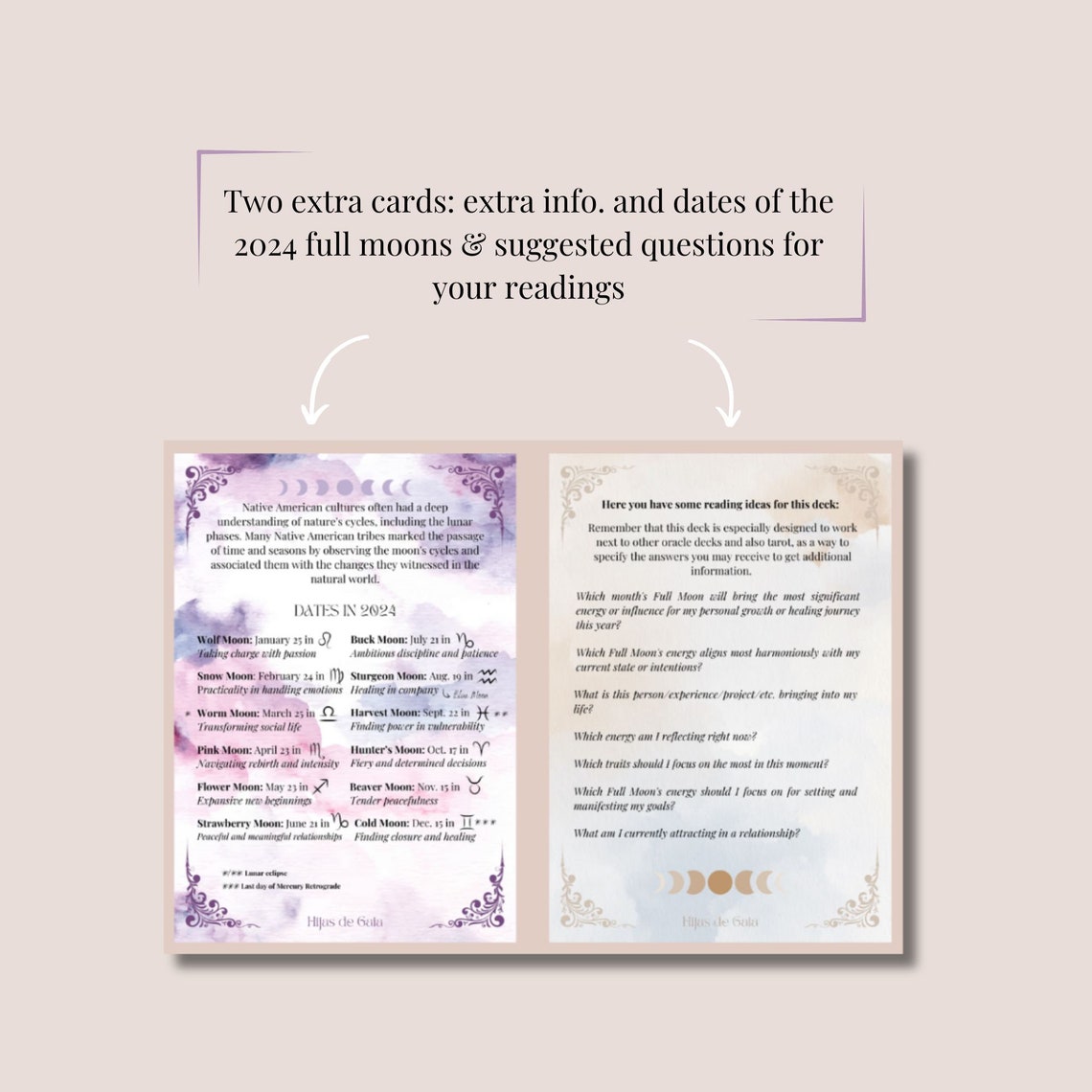 Lunar Phases Oracle Cards 'moons of the Year' - Etsy