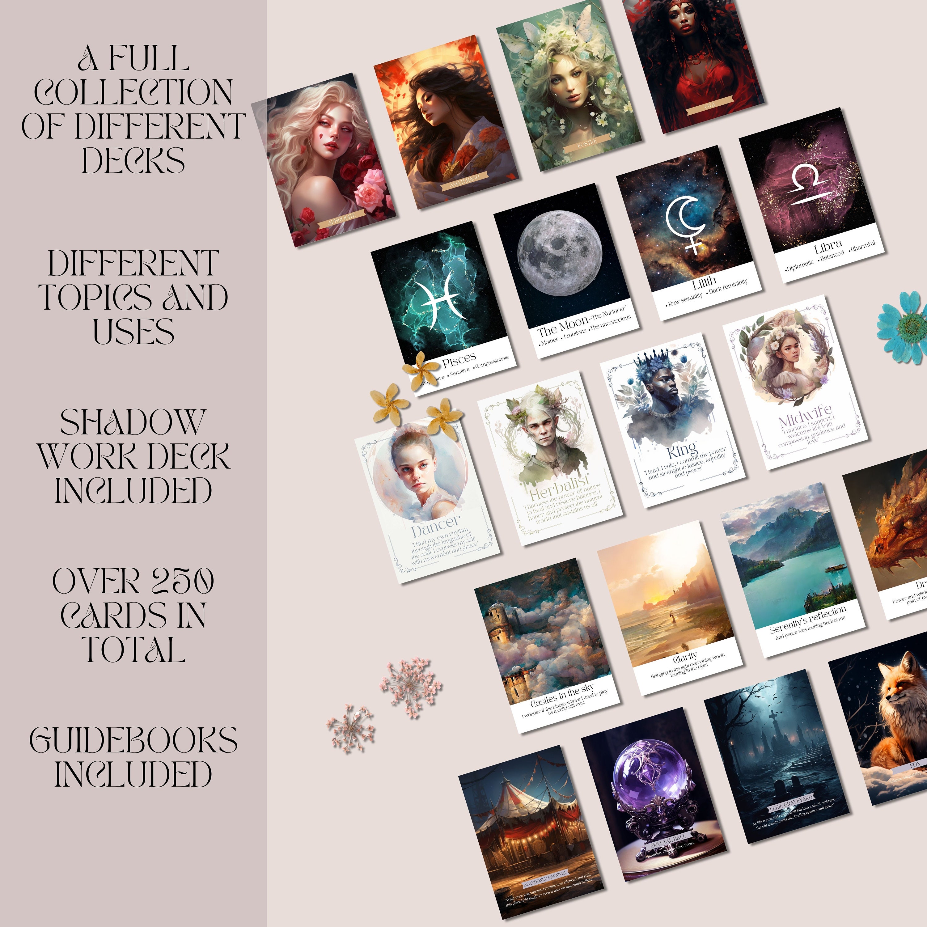 Oracle Card Deck Bundle: Shadow Work, Astrology, Nature Messages. PDF ...