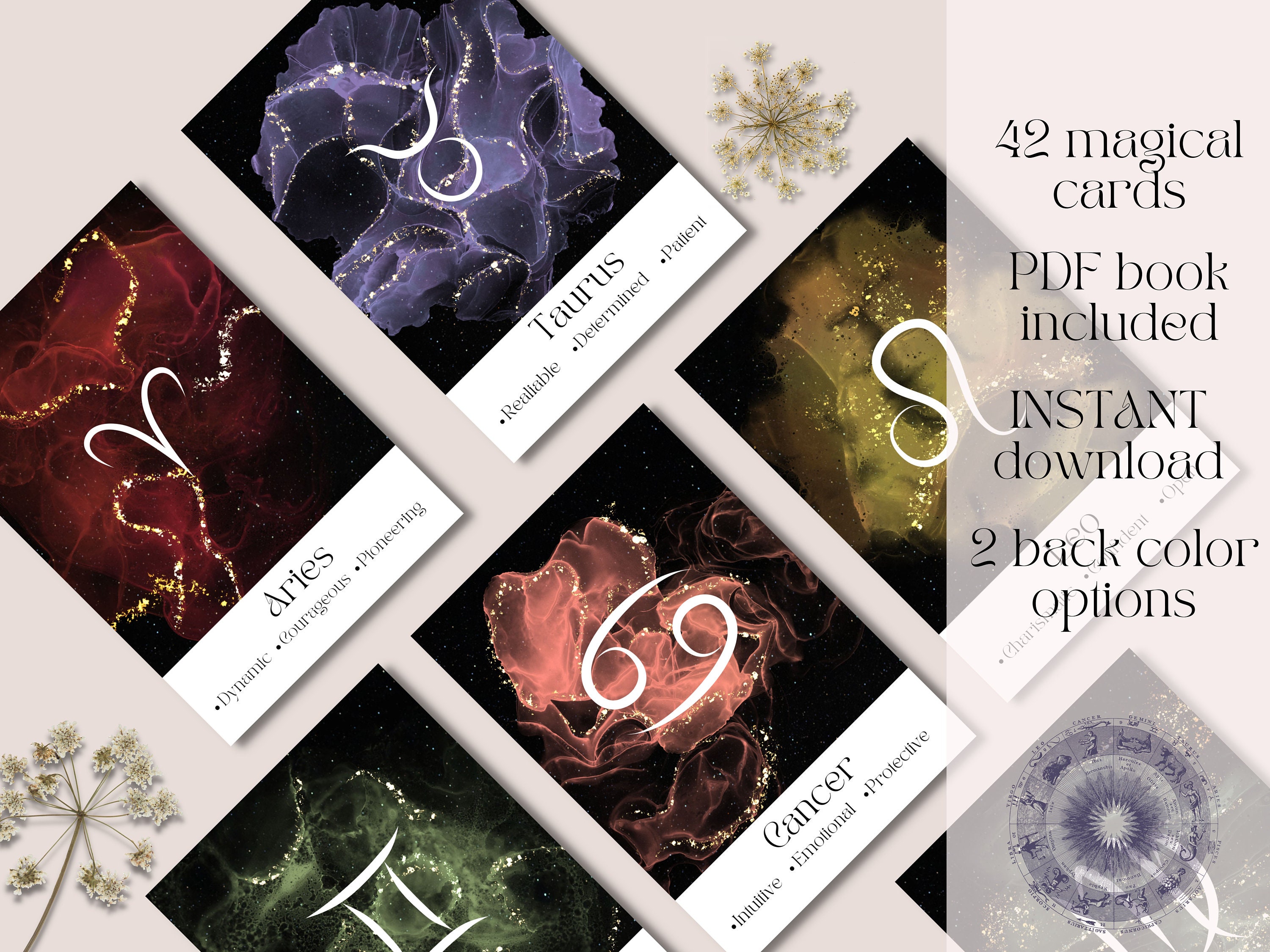 Printable Oracle Cards of Astrology. Beginner-friendly Deck - Etsy