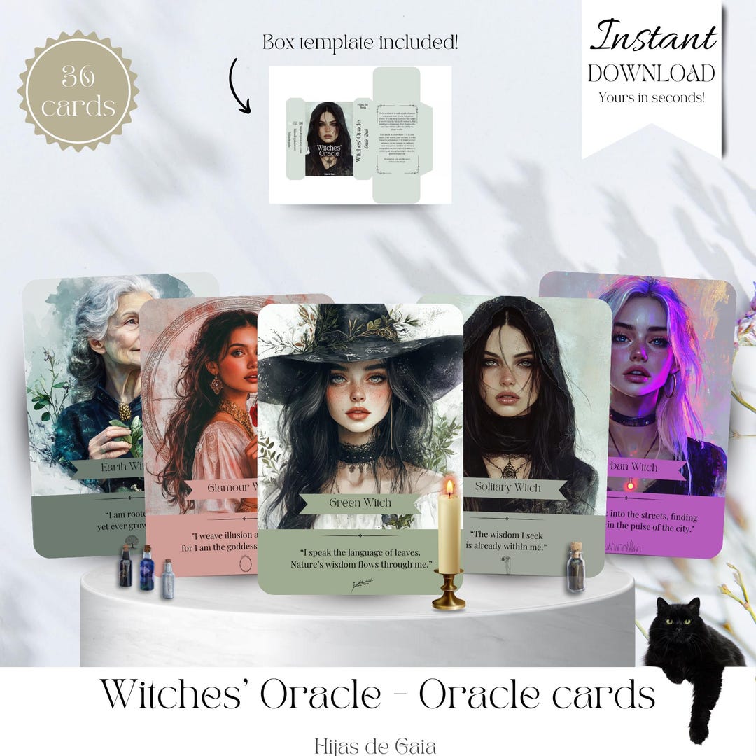Witches' Oracle - 36-card Digital Oracle Deck. Printable Oracle ...