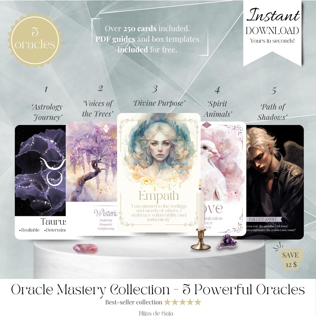 Oracle Mastery Collection - 5 Complete Oracle Decks Bundle | 250+ Cards ...