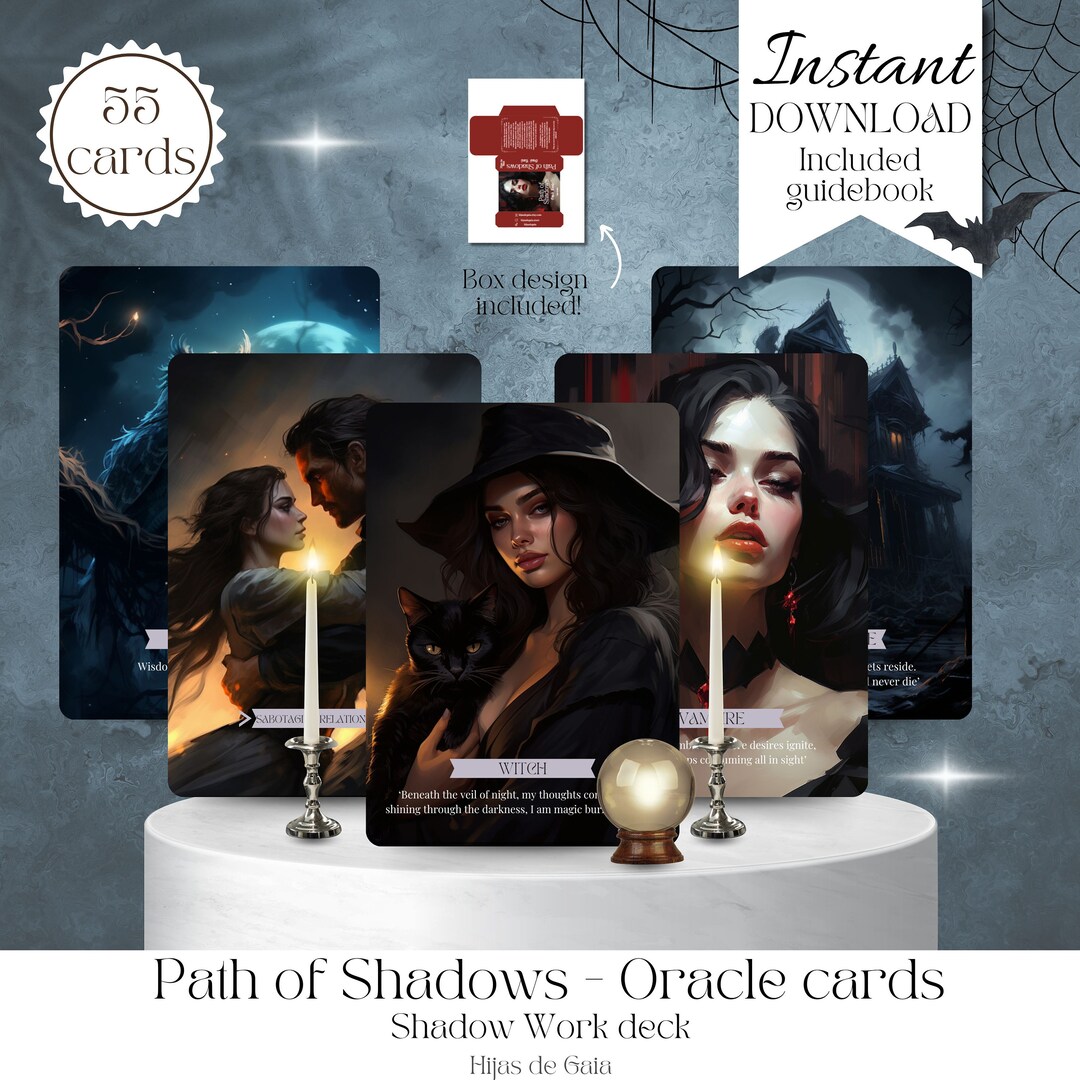 Path of Shadows Oracle Cards - Deep Shadow Work & Healing | 55 Cards ...