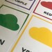 Set of Flashcards Senses, Letters, Numbers, 2d and 3D Shapes, Colours ...