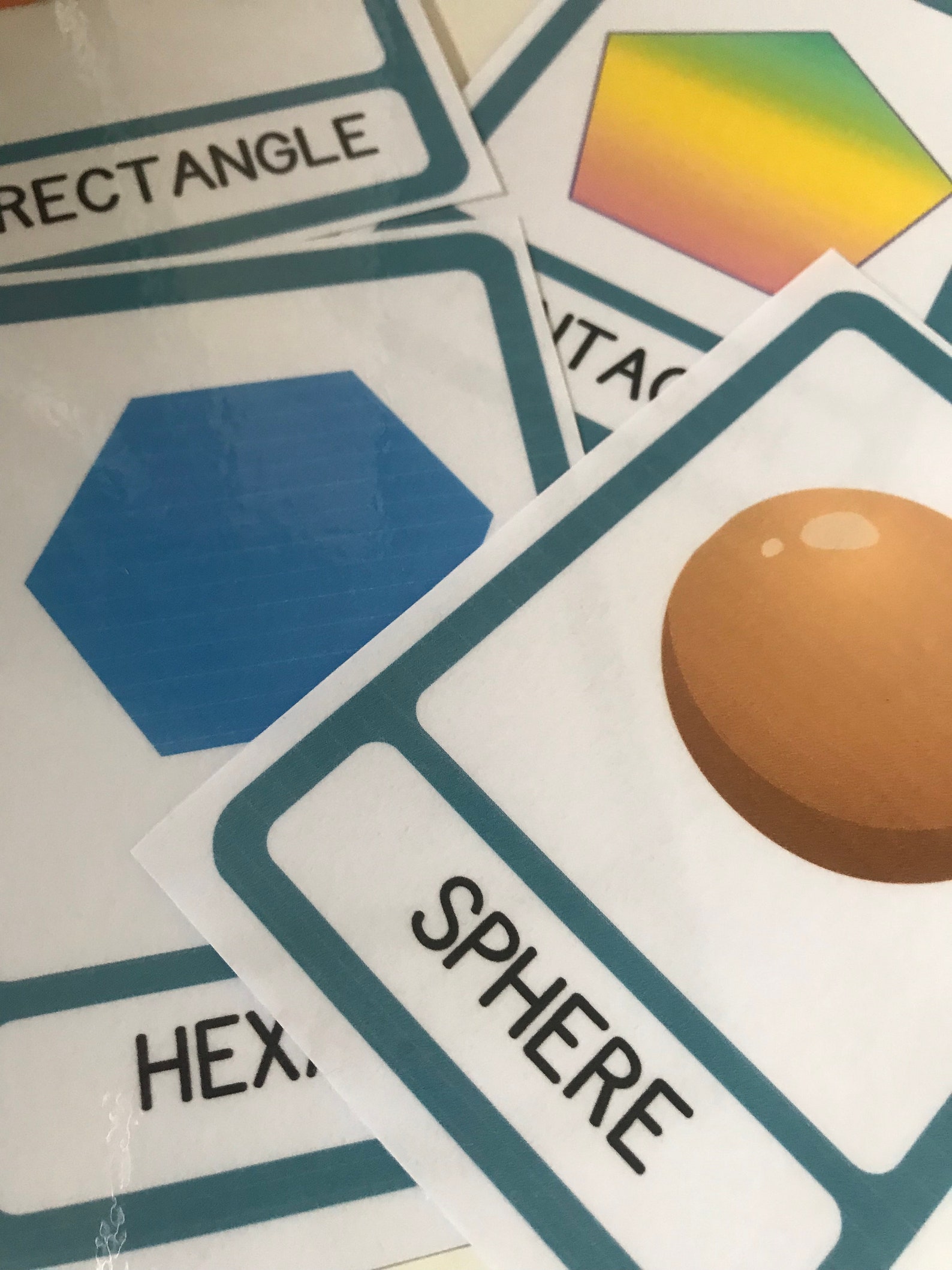 Set of Flashcards Senses, Letters, Numbers, 2d and 3D Shapes, Colours ...