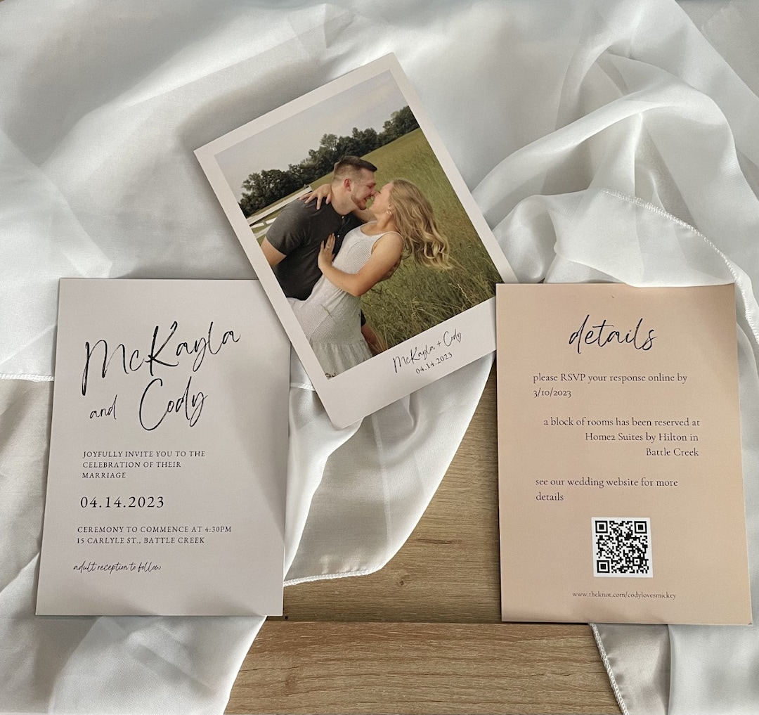 Neutral Minimalist Invitation - Etsy