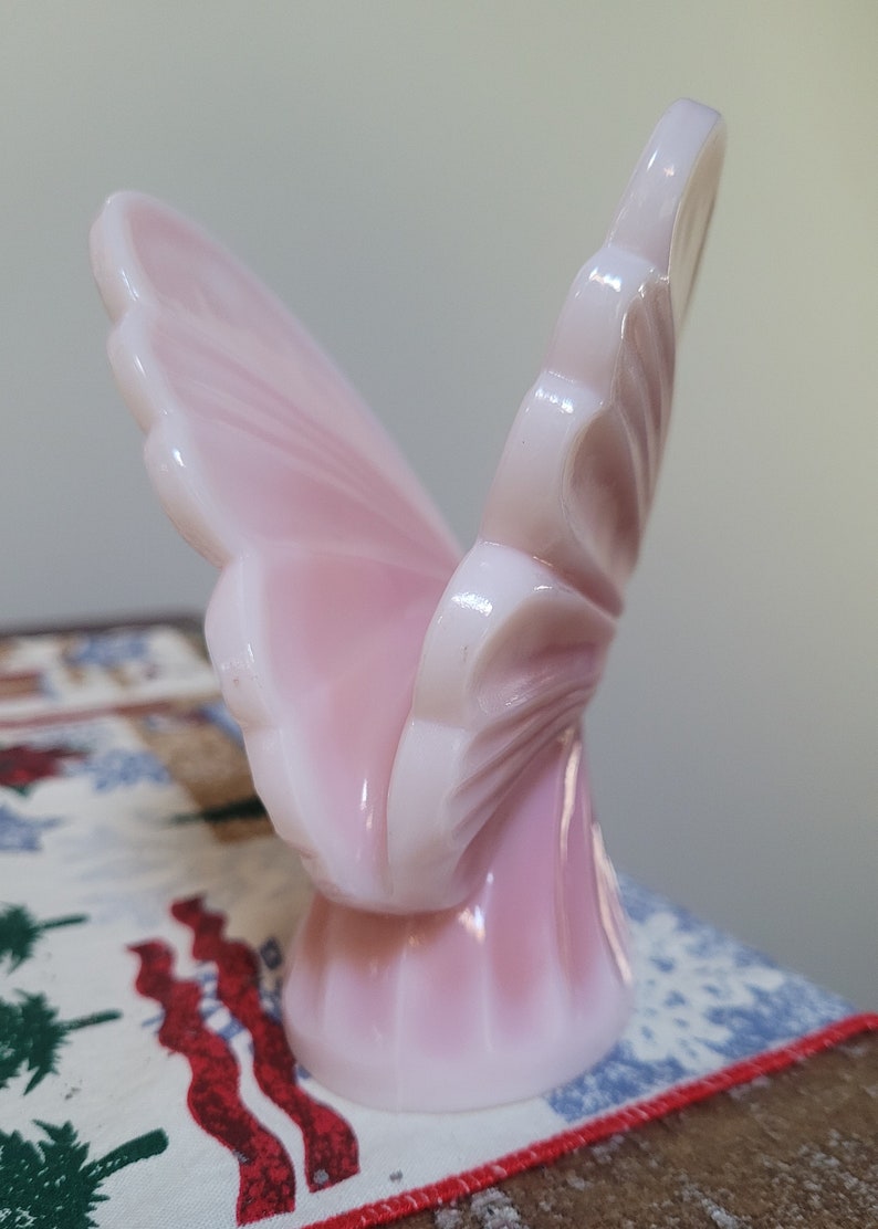 Fenton Glass Opaque Pink Butterfly - Etsy