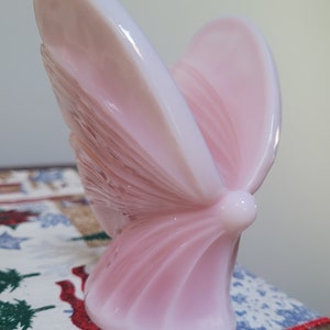 Fenton Glass Opaque Pink Butterfly - Etsy