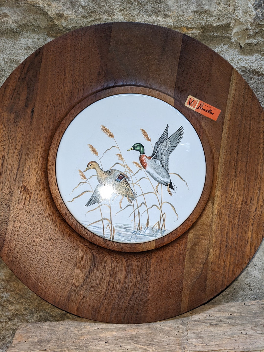 Vermillion Walnut MCM Wall Decor Mallards Ducks - Etsy