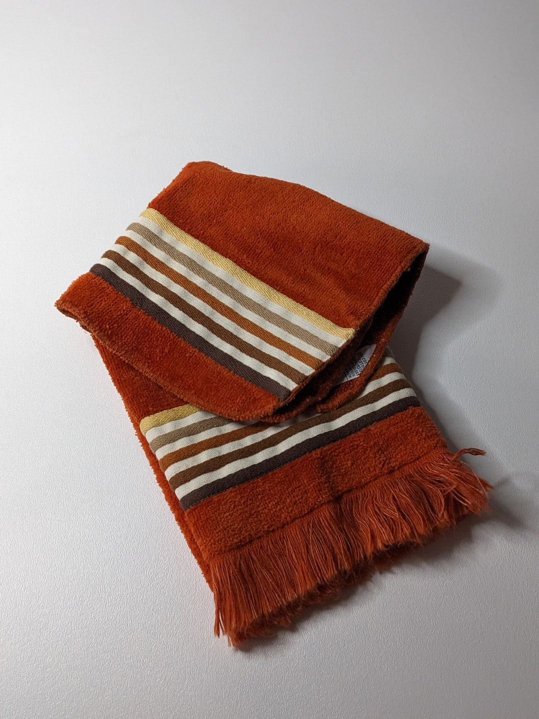 Vtg Fieldcrest Rust Hand Towel and Washcloth Ombre Stripe Earth Tone - Etsy