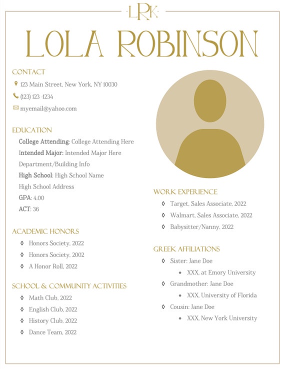 Traditional Custom Resume - Etsy
