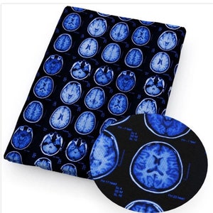 Brain MRI Scan Fabric Nurse Design Fabric Medical 100% Cotton Fabric ...