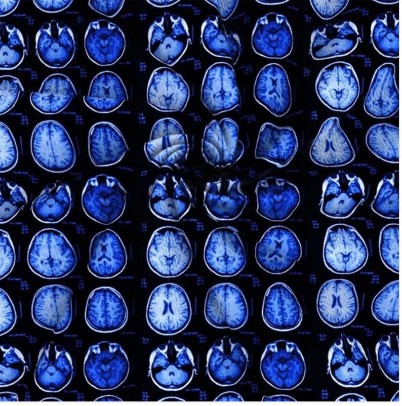 Brain MRI Scan Fabric Nurse Design Fabric Medical 100% Cotton Fabric ...