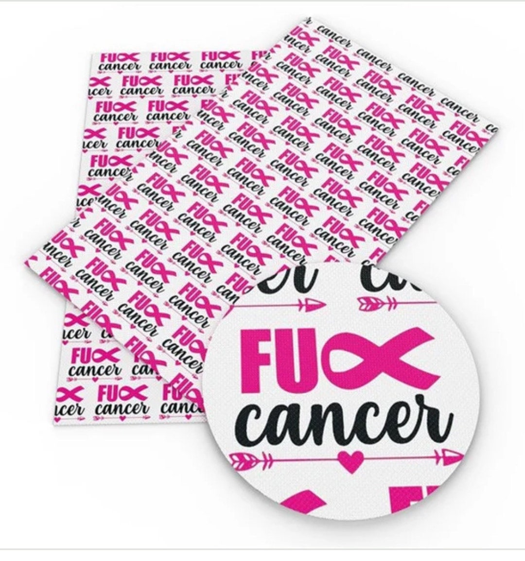 F Cancer Cotton Fabric, Breast Cancer Awareness, Cancer Survivor Fabric ...