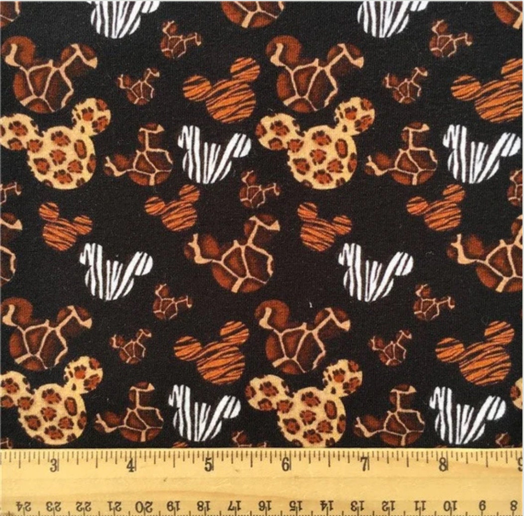 Mickey Mouse Safari Theme Cotton Fabric 100% Cotton Animal Print ...