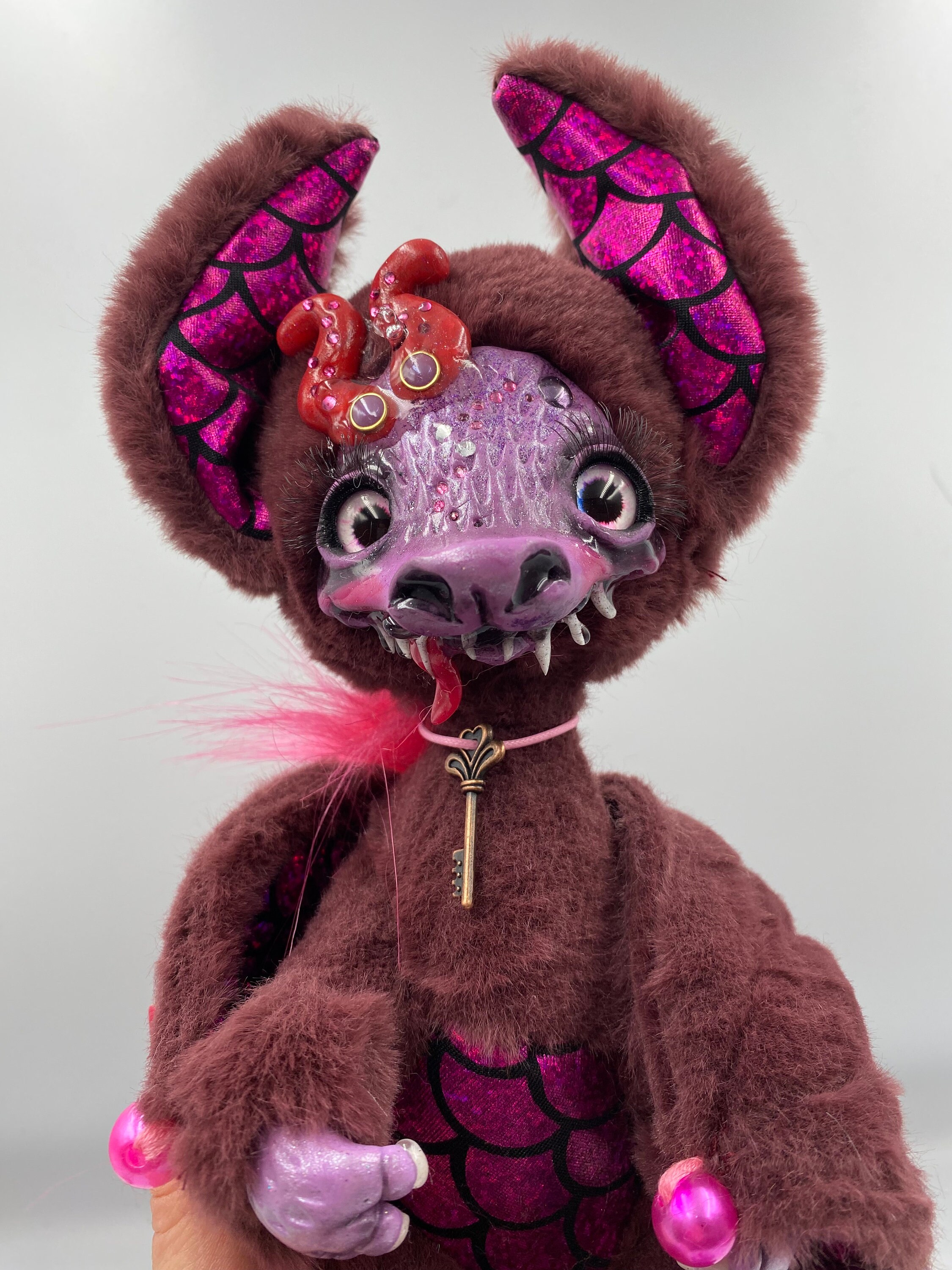 Purple Bat Fantasy Magical Doll Creature Ooak Toy Plush - Etsy