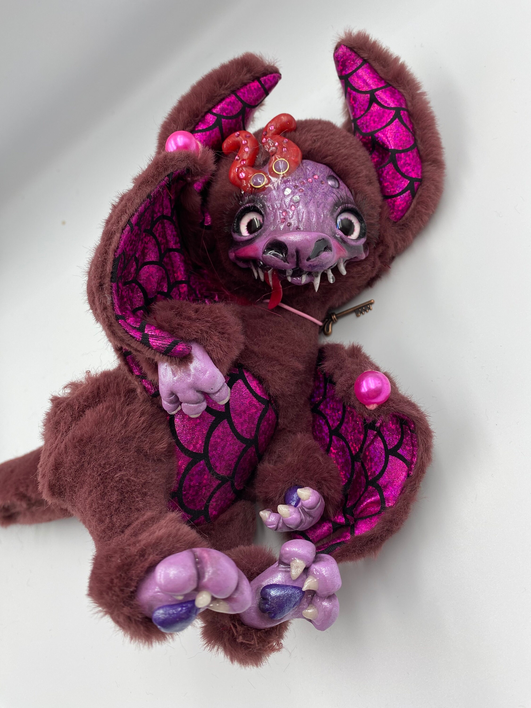 Purple Bat Fantasy Magical Doll Creature Ooak Toy Plush - Etsy