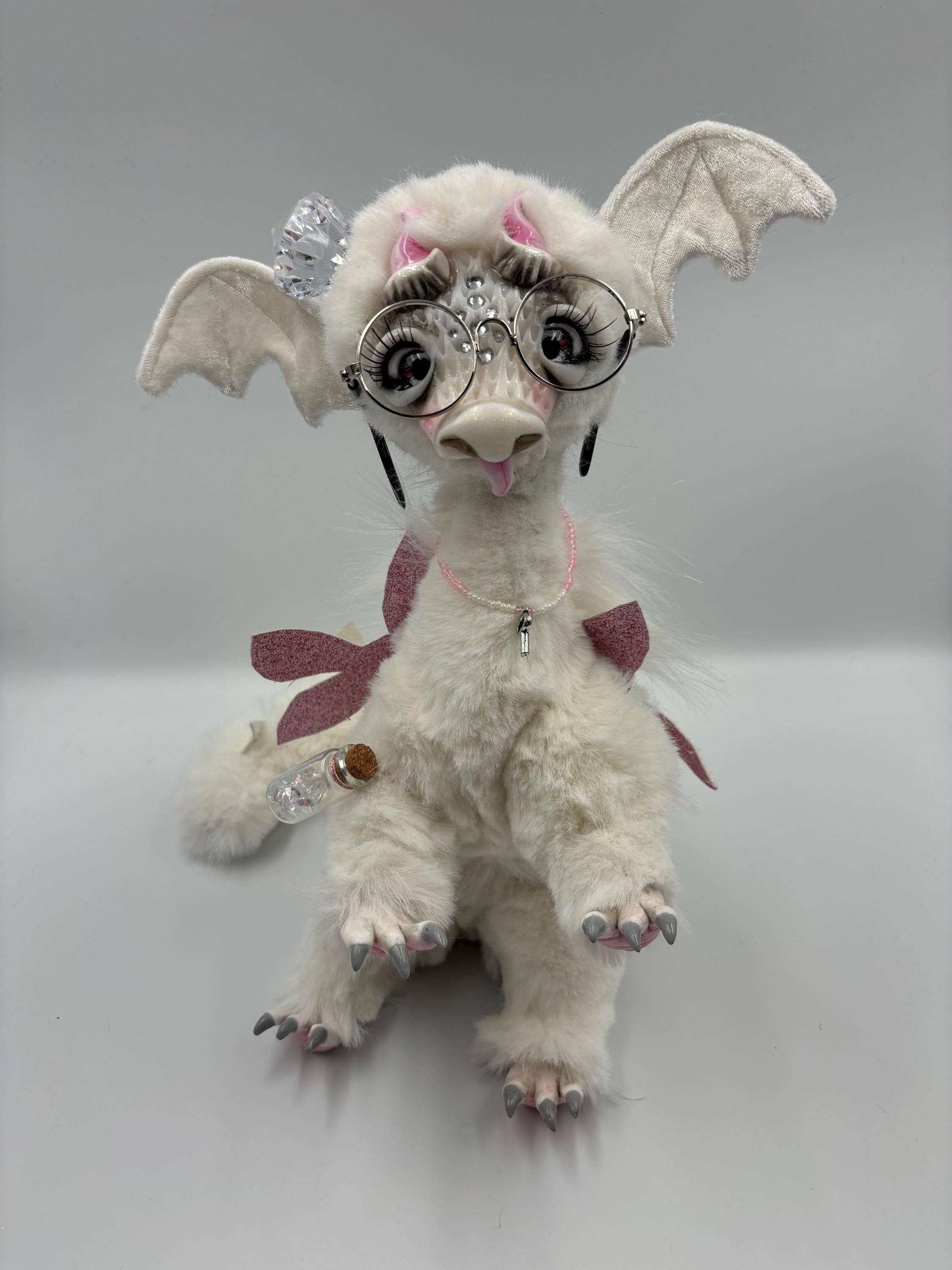 White Dragon Fantasy Magical Doll Creature Ooak Toy Plush Animals Art ...