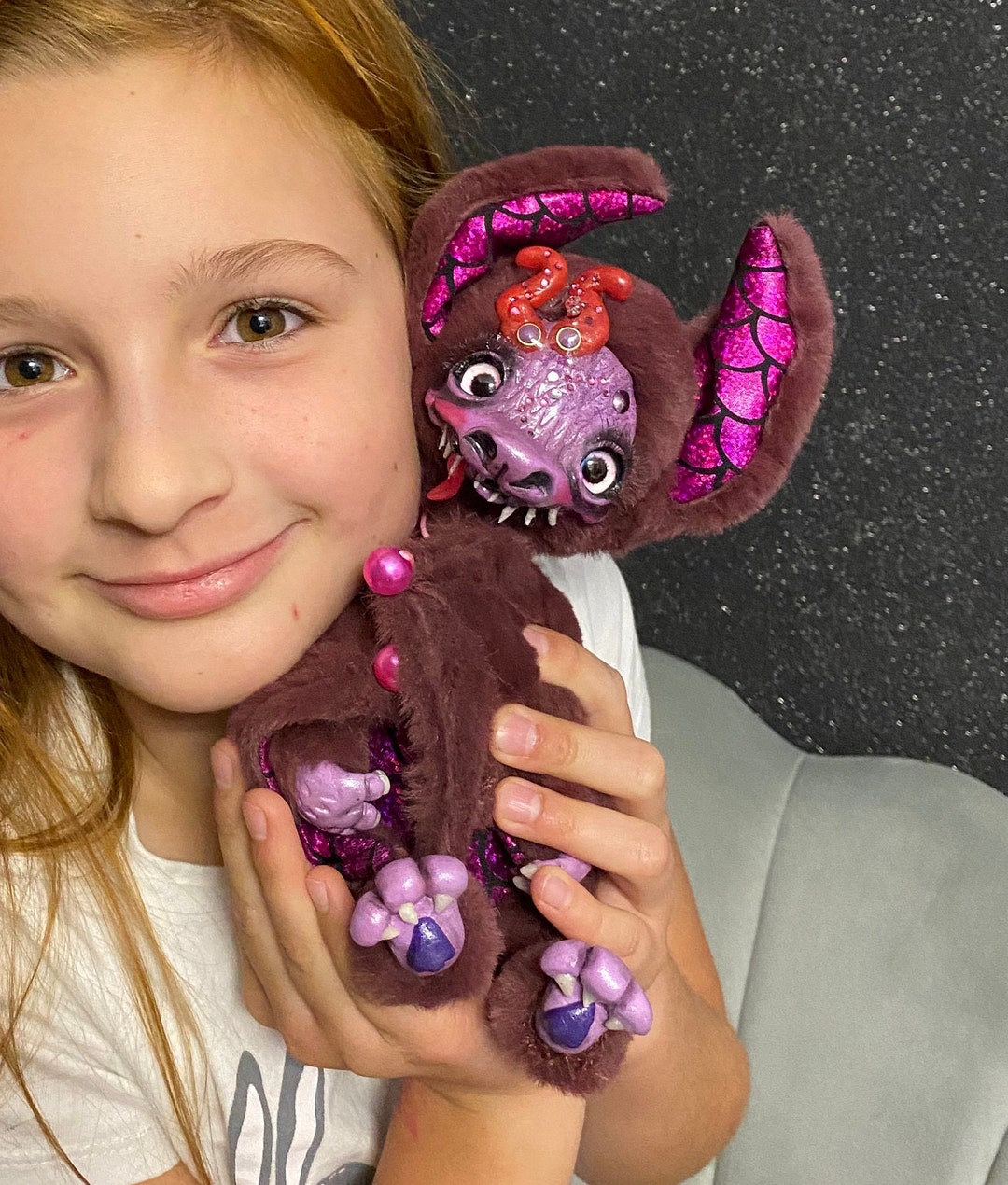 Purple Bat Fantasy Magical Doll Creature Ooak Toy Plush - Etsy