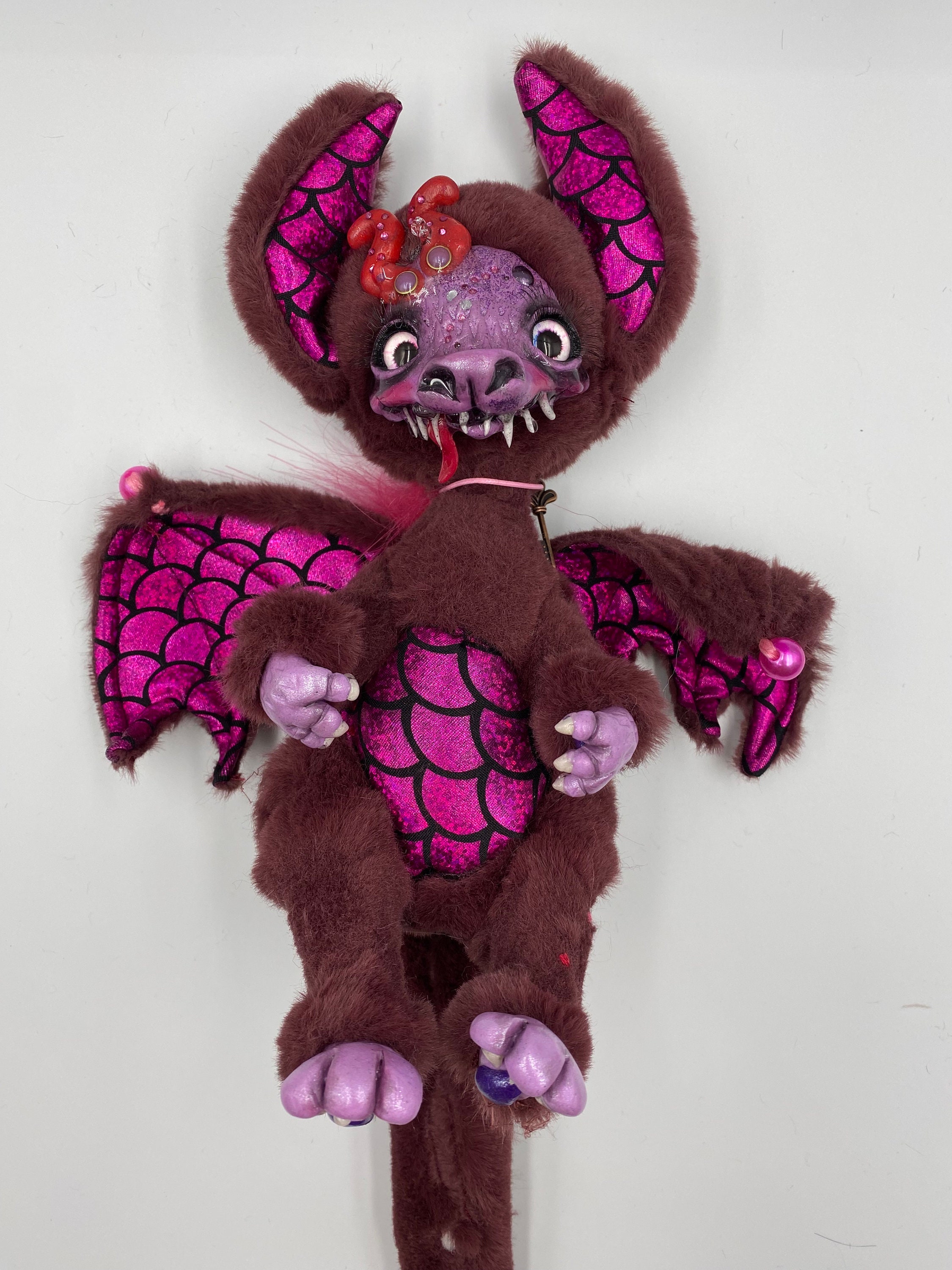 Purple Bat Fantasy Magical Doll Creature Ooak Toy Plush - Etsy