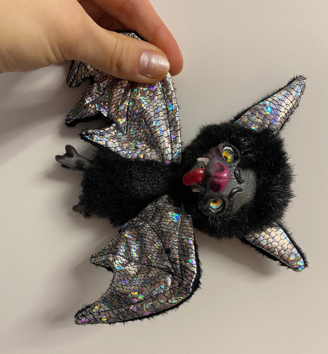 Black Bat Halloween Creepy Scary Fantasy Magical Doll Creature Ooak Toy ...