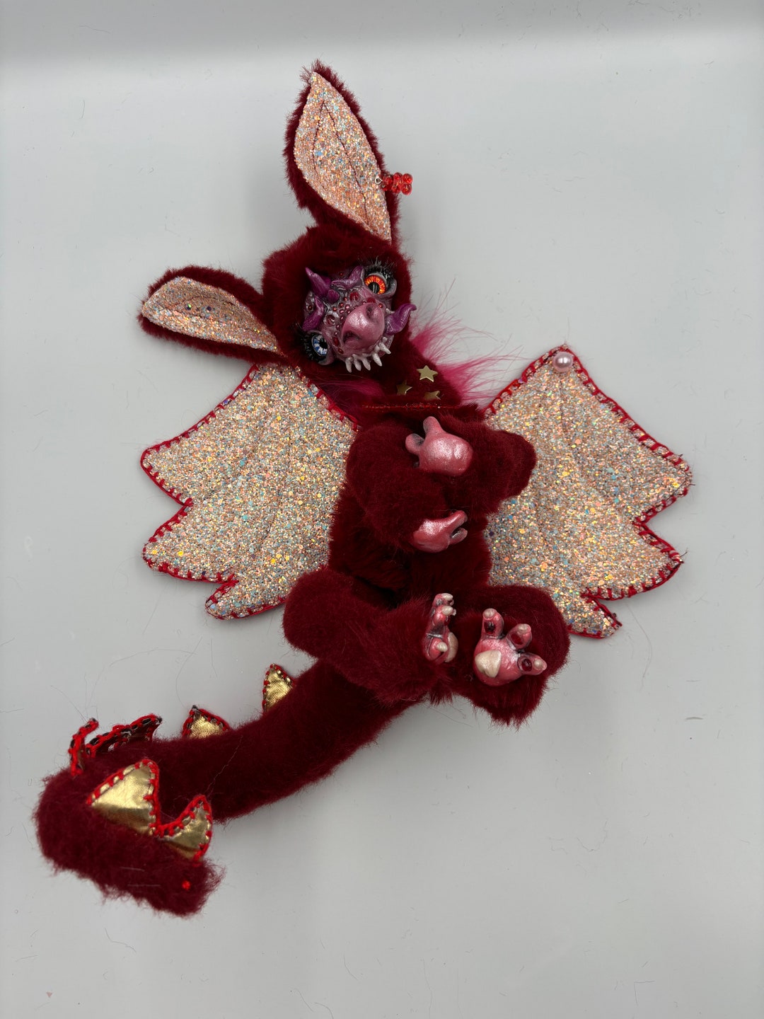 Red Dragon Valentine's Day Magical Doll Creature Ooak Toy Plush Animals ...